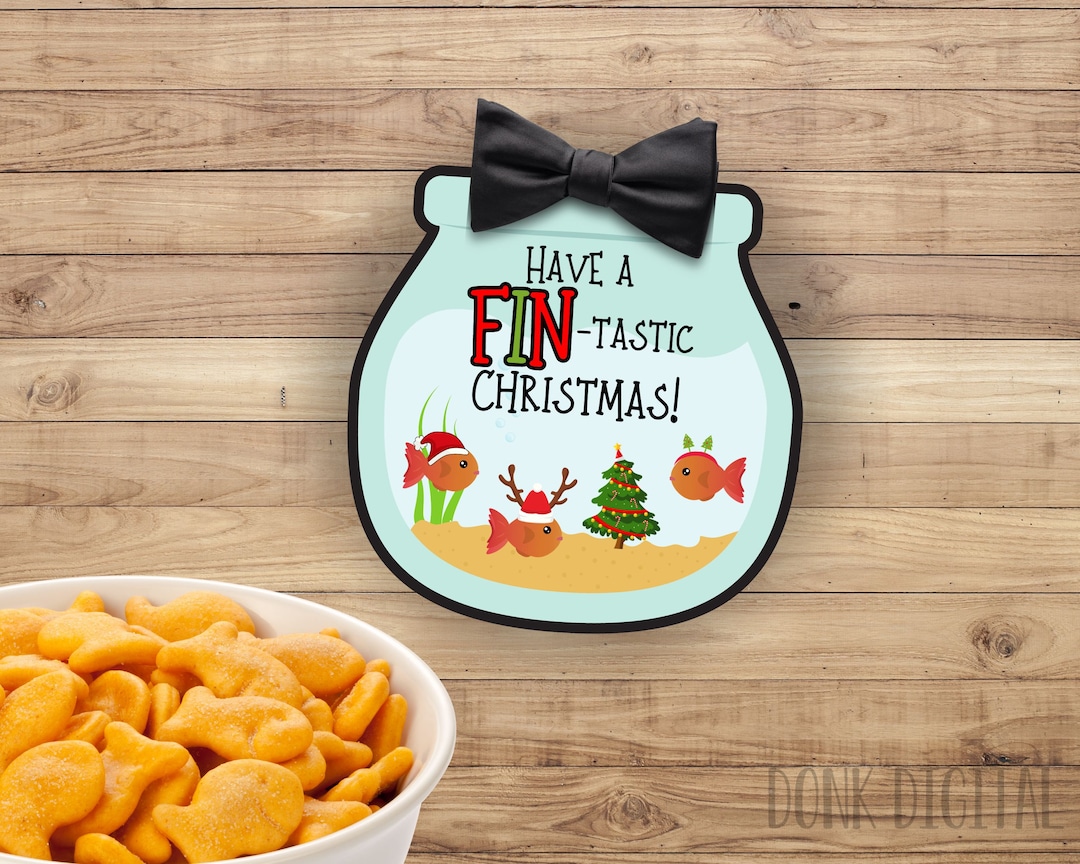 Have a Fintastic Christmas- Goldfish Cracker Tag- Goldfish Tag ...