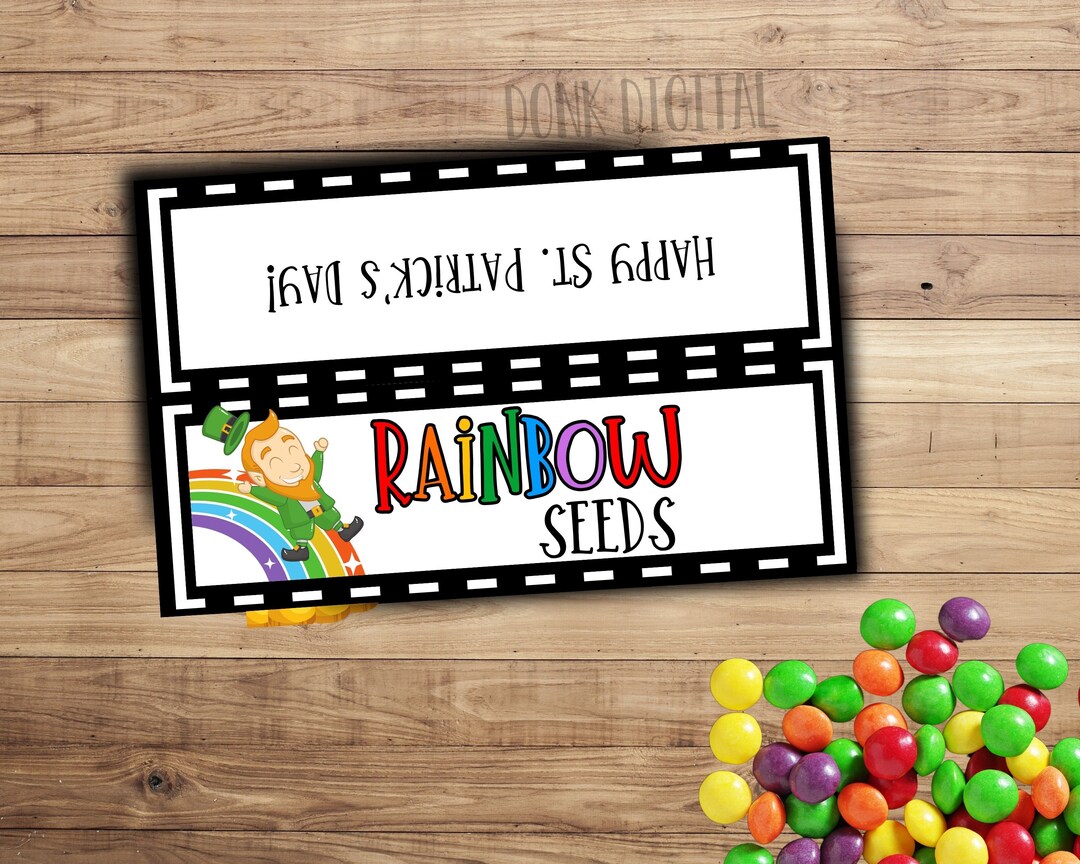 Rainbow Seeds Bag Topper St Patrick's Day St Patrick's Day Favor ...