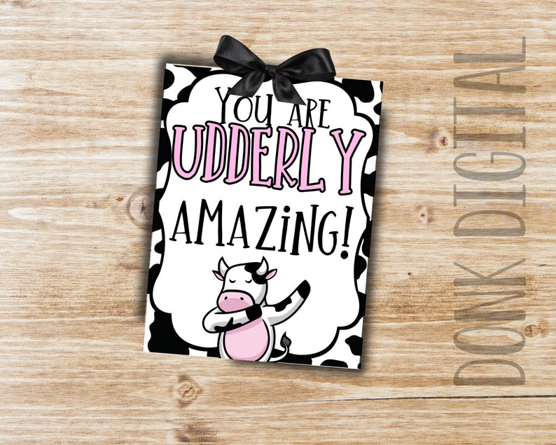 Udderly Cow Gift Tag - Teacher Appreciation (PDF) - Etsy