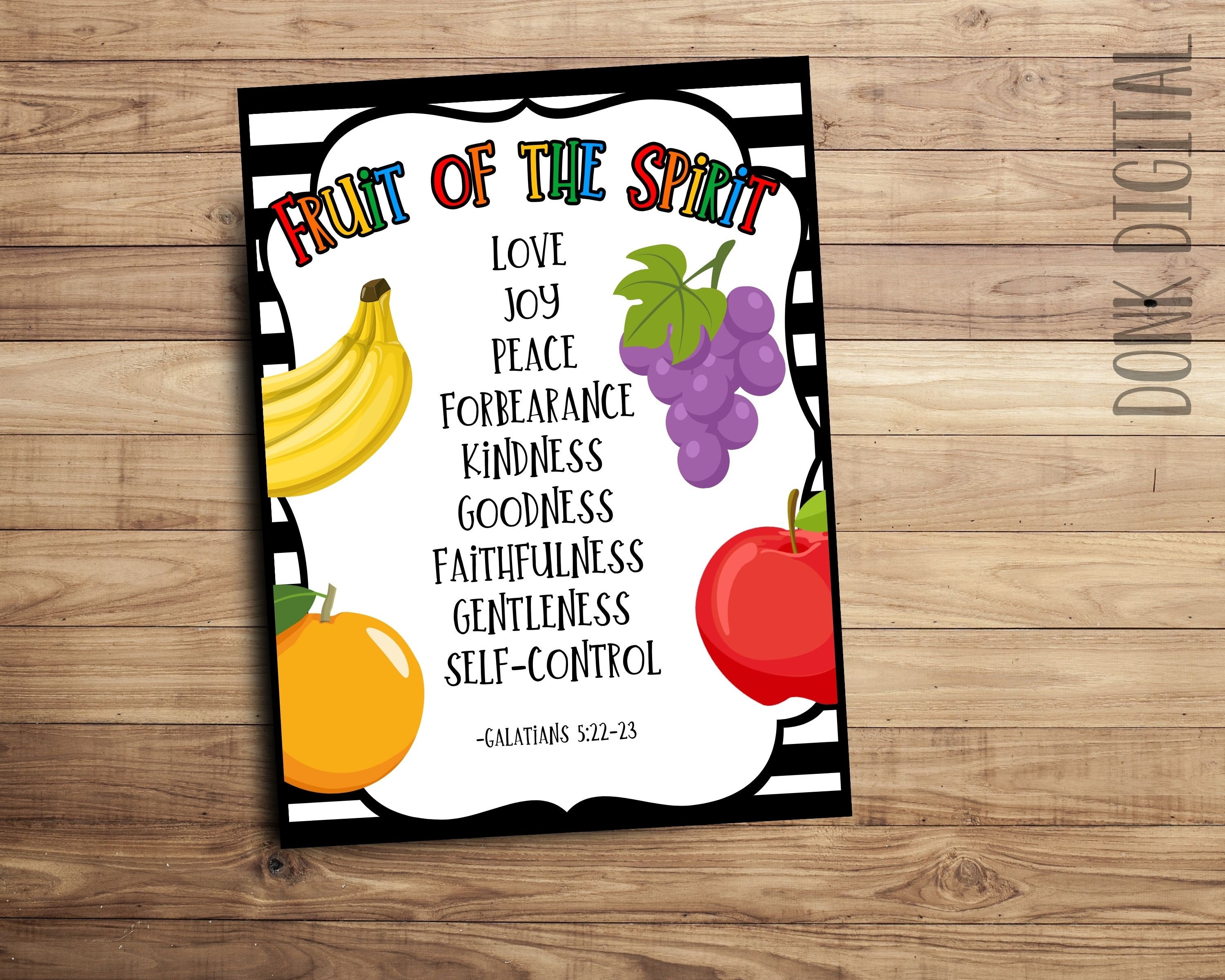 Fruit of the Spirit Sign- Sunday School Printable - Church Printable ...