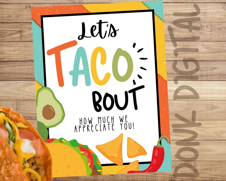 Lets TACO Bout How Much We Appreciate You Teacher - Etsy