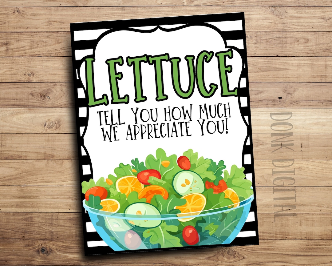 Salad Bar Appreciation Sign: Employee/teacher Thank You (PDF) - Etsy