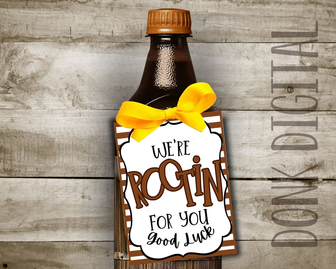 We're ROOTIN for You - Good Luck Favor Tags- PDF File Instant Download ...