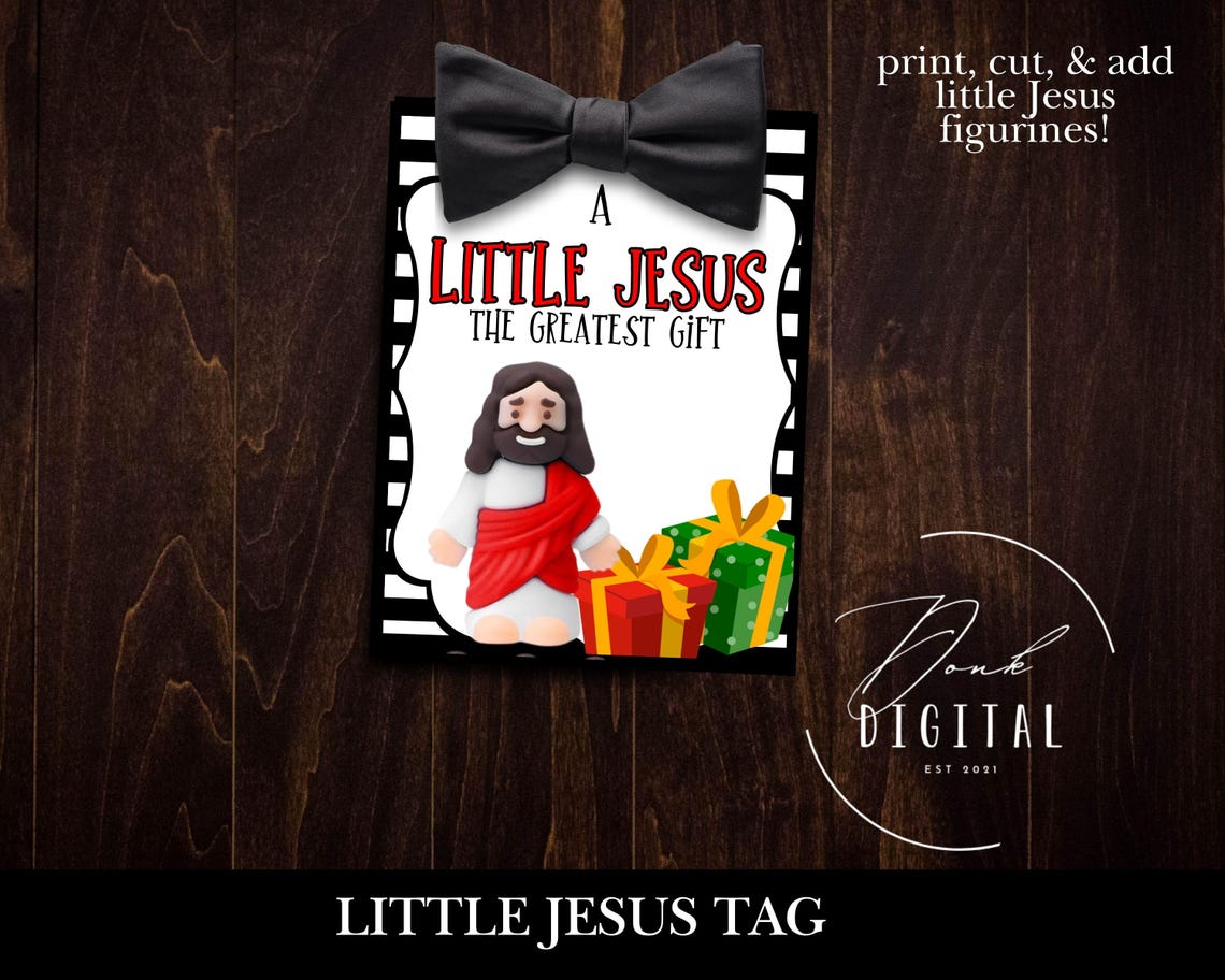 Christmas Little Jesus Gift Tags: Church Printable (PDF Download) - Etsy