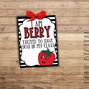 Berry First Day Tag: Student Gift, Fruit Snack (PDF) - Etsy