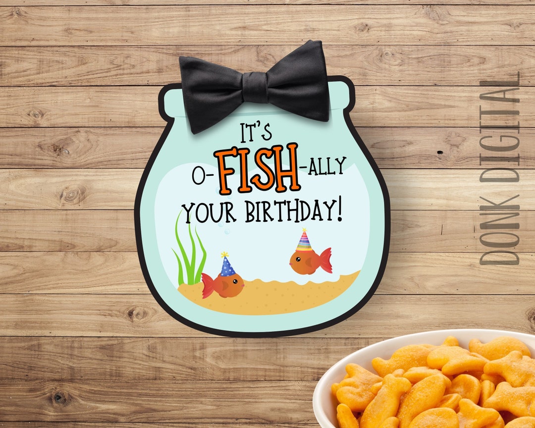 It's Ofishally Your Birthday- Goldfish Tag- Birthday Favors- - Etsy