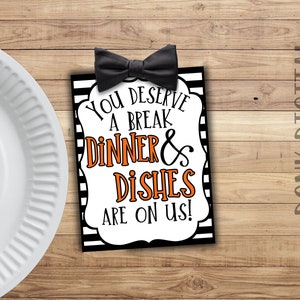 Dinner's on Us Gift Tag: Printable (PDF) - Etsy