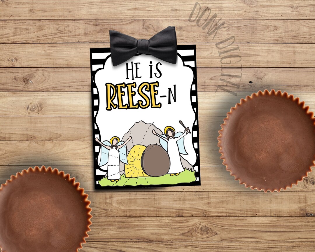 He is Reesen He is Risen Tag bible Verse Easter Religious Tag Church ...