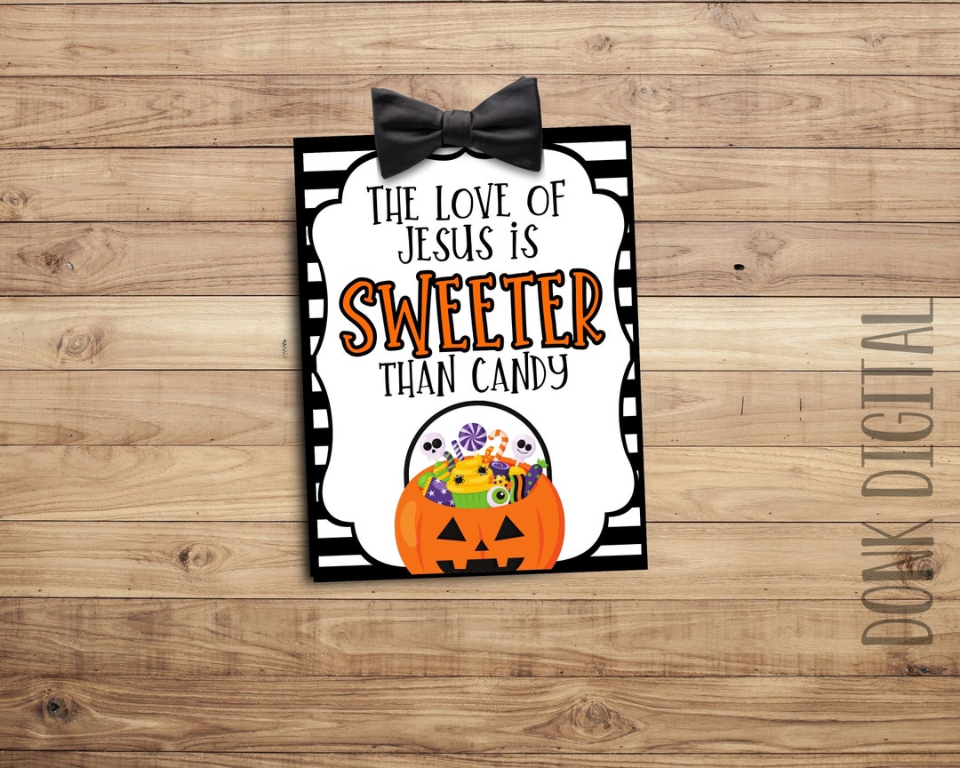 Religious Halloween Tag: Jesus is Sweeter Printable (PDF) - Etsy