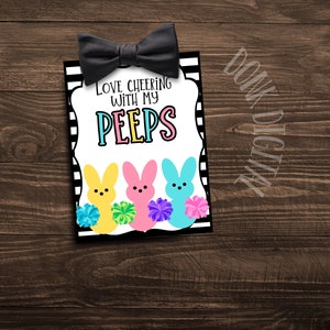 Love Cheering With My PEEPS- Good Luck Favor Tags- PDF File Instant ...