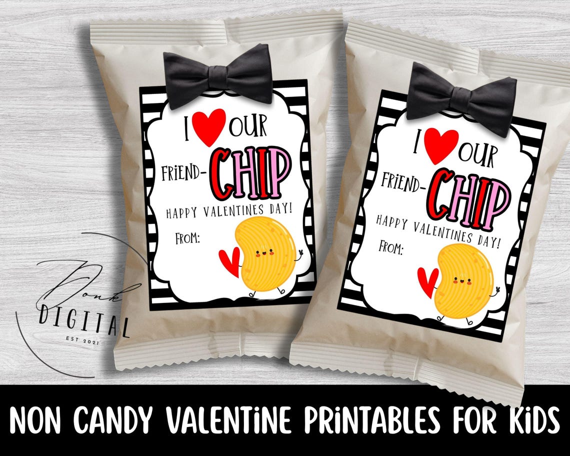 Chip Valentine Cards: Printable Classroom Valentines (PDF) - Etsy