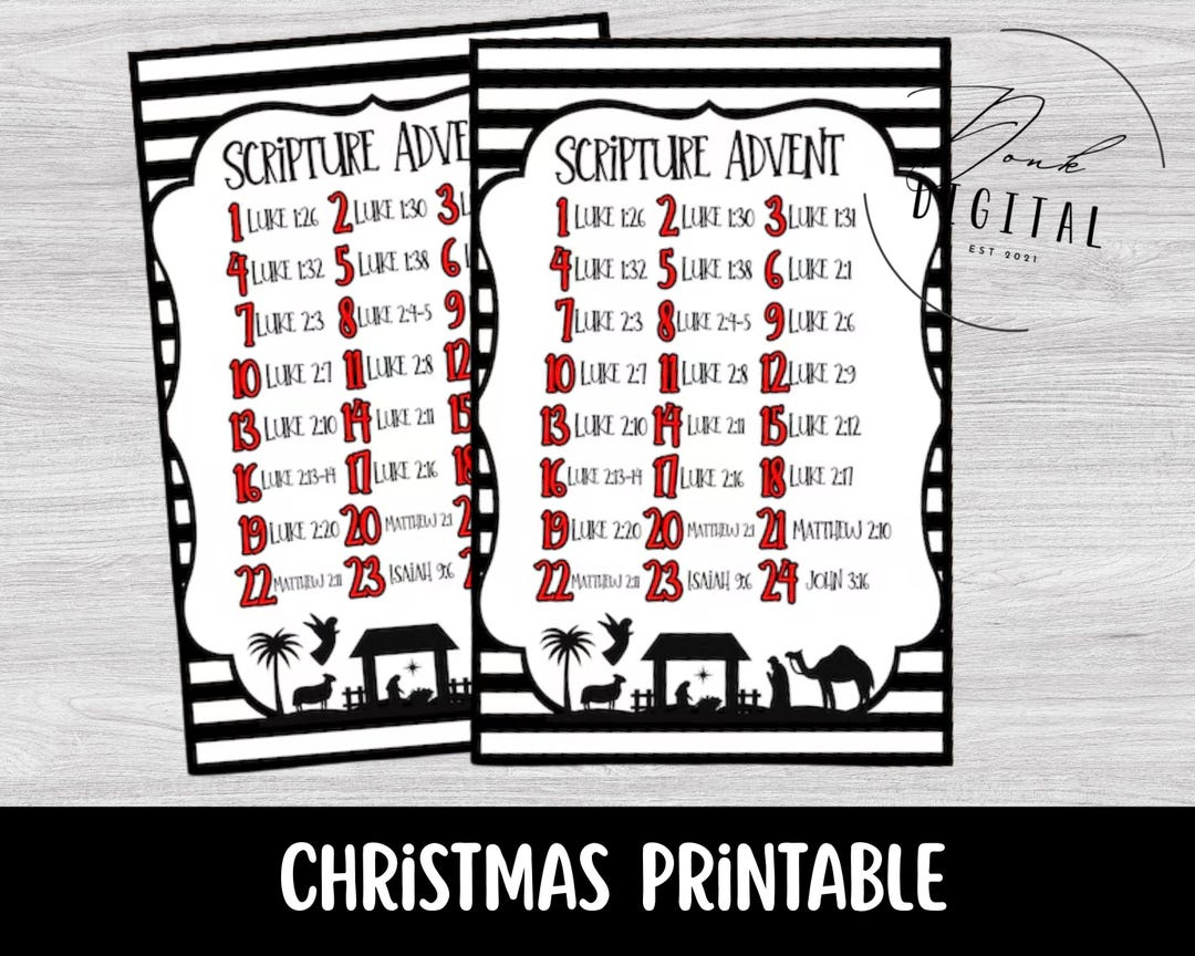 Christmas Scripture Advent: Printable (PDF) - Etsy Australia