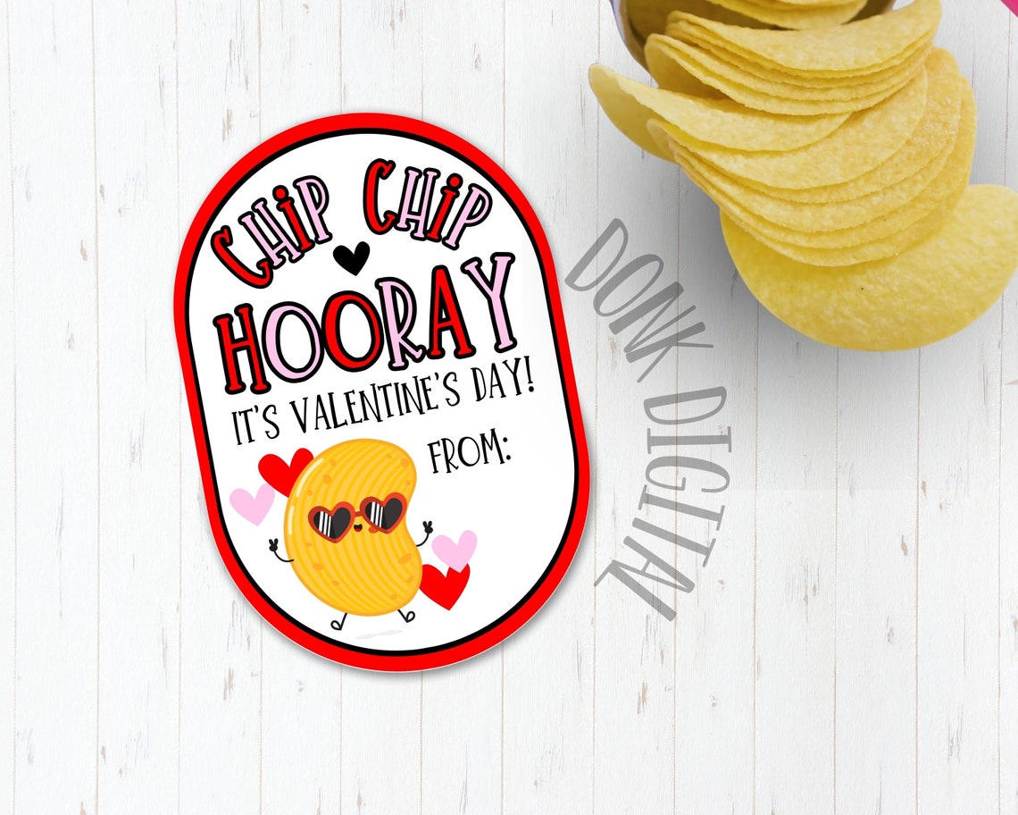 Chip Valentines Card: Printable Classroom Label (PDF) - Etsy