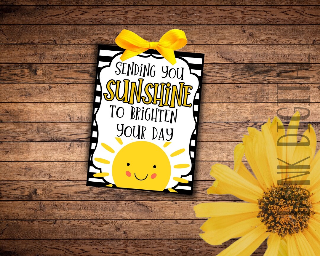 Sending You SUNSHINE to Brighten Your Day- Sunshine Tag- Kindness Gift ...
