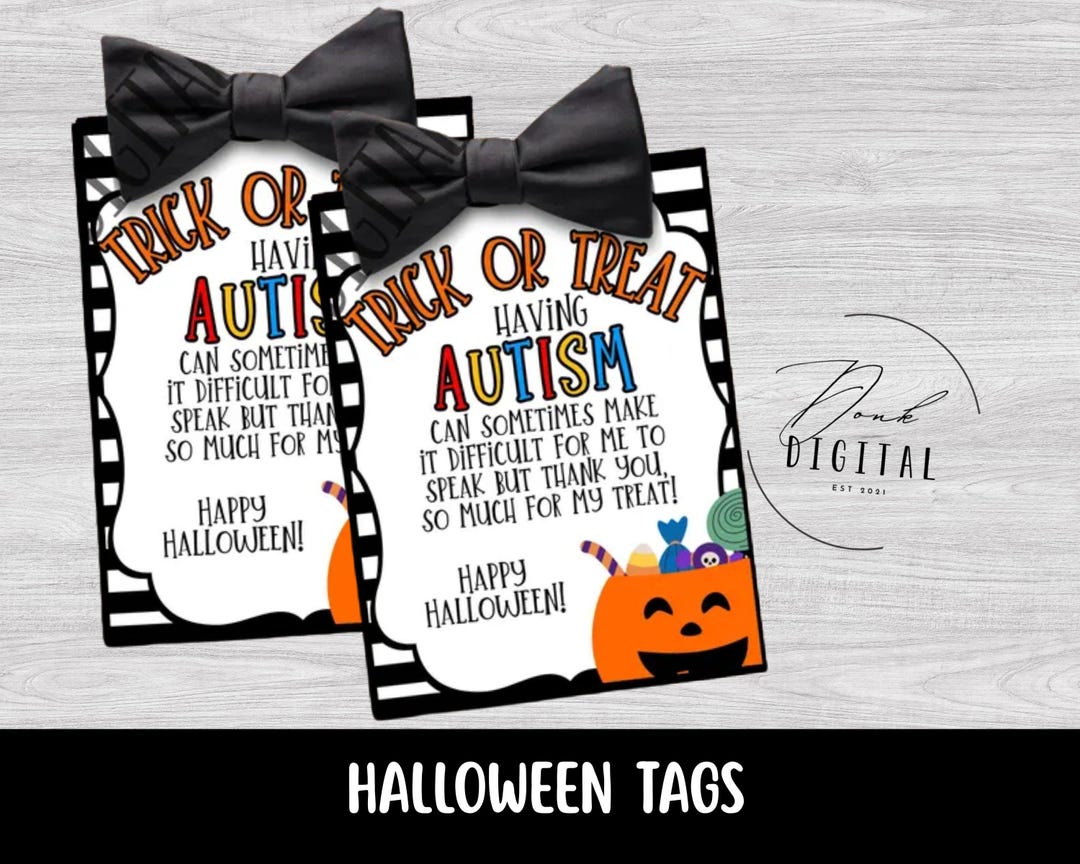 Non-verbal Halloween Treat Tags Printable: PDF Printable - Etsy