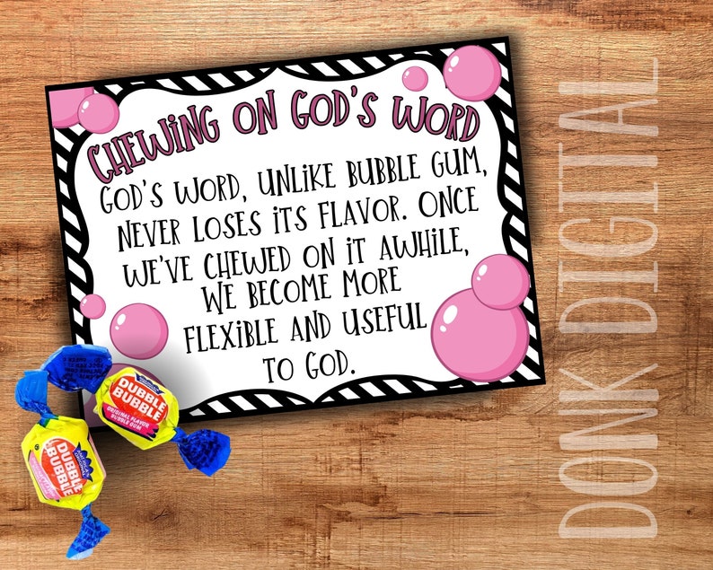 Chewing on God's Word Sunday School Printable Church - Etsy