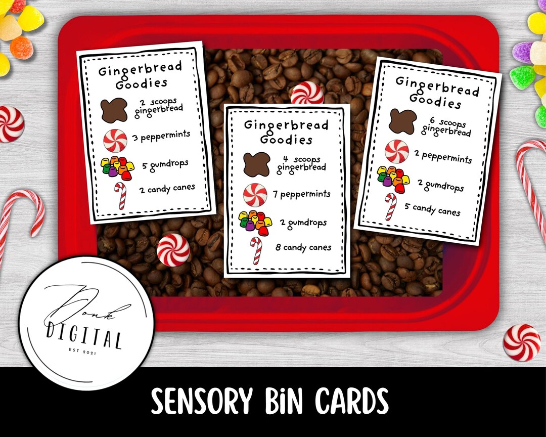 Gingerbread Sensory Bin: Printable Recipe Cards PDF - Etsy