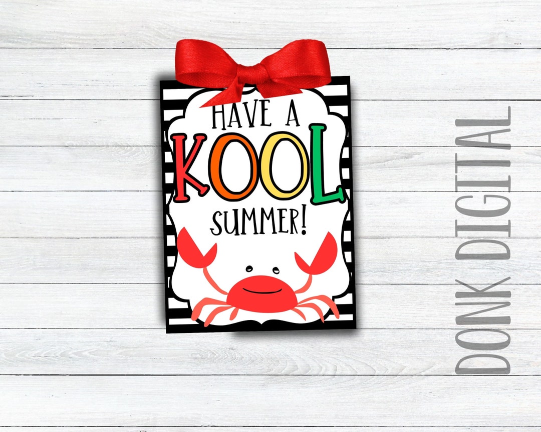 Have a KOOL Summer Tag: Printable Student Gift (PDF) - Etsy