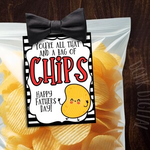 Funny Father's Day Chip Tag: Dad Birthday Gift (PDF) - Etsy