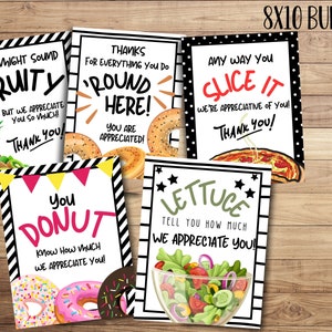 Appreciation Sign BUNDLE Employee Appreciation Teacher Lunch Bagel ...