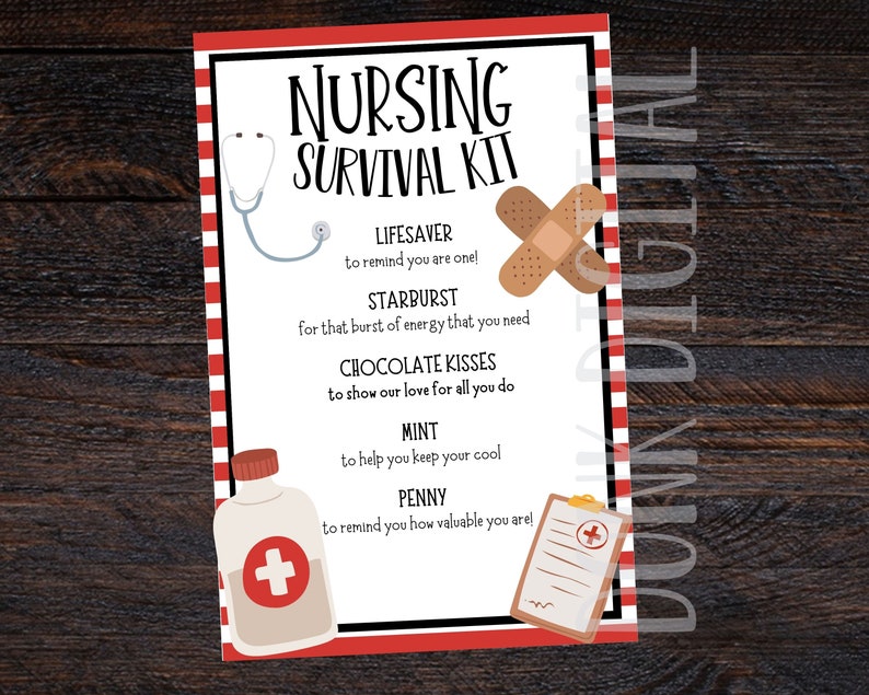 Nurse Survival Kit Team Gift Printable Hospital Staff - Etsy