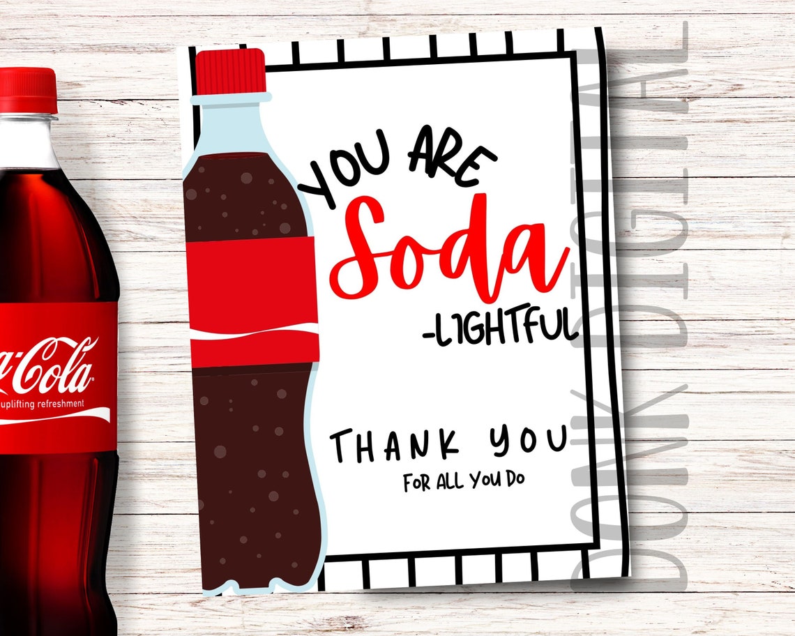 Soda Appreciation Sign Employee Appreciation Teacher Lunch - Etsy