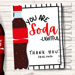 Soda Appreciation Sign Employee Appreciation Teacher Lunch - Etsy