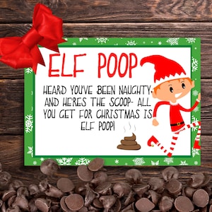 Elf Poop-gift Tag - Christmas Gift Tag -treat Tag -elf Tag - Neighbor ...