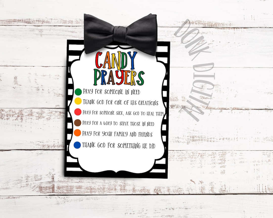 Candy Prayers - Sunday School Printable - Church Printable - Religious ...