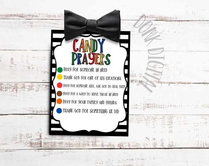 M&M Prayer Card for Kids/students, Student Prayer Card, Sunday School ...