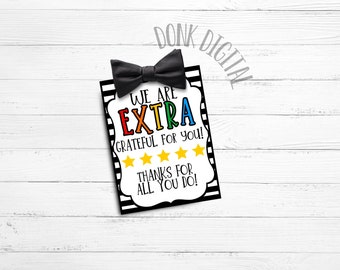 EDITABLE We Are Extra Thankful for You Tag, Extra Gum Gift Tag, Teacher ...