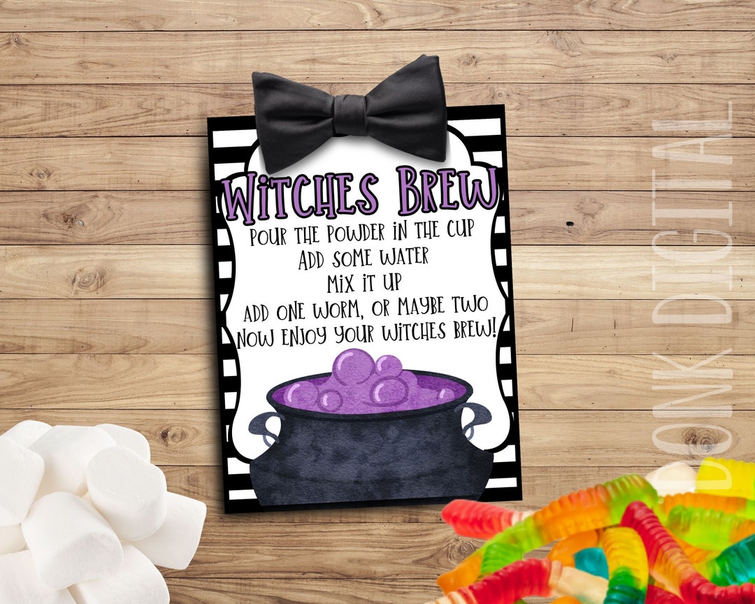 Witches Brew Halloween Tag: Trick or Treat Favor (PDF) - Etsy