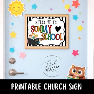 Welcome to Sunday School Sign: Printable (PDF) - Etsy