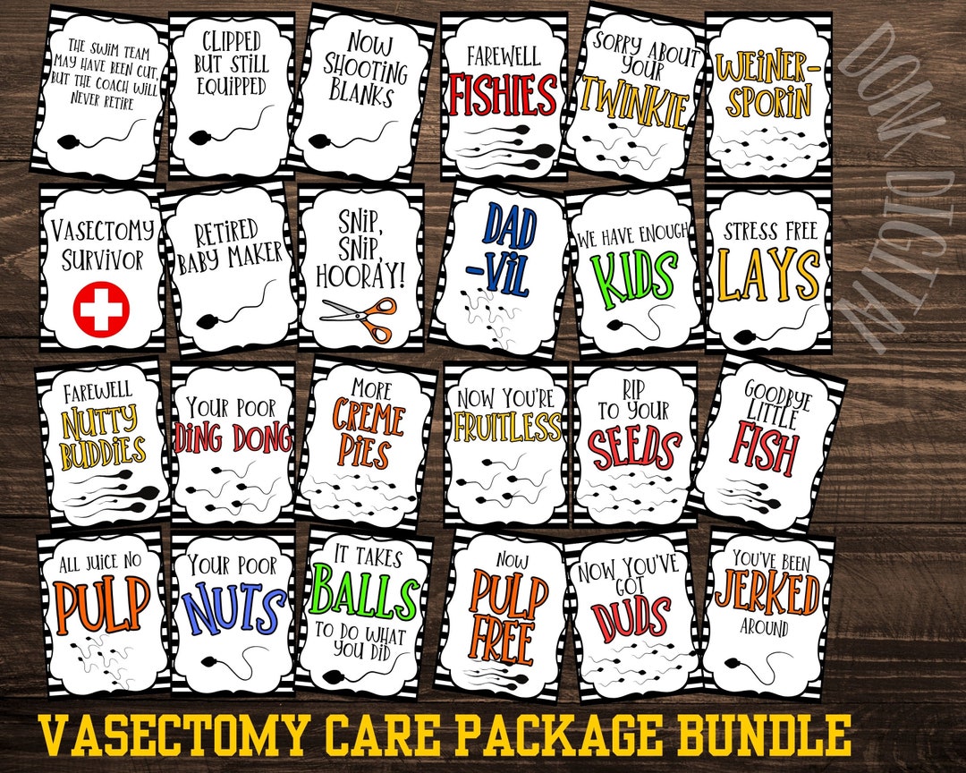 Vasectomy Care Package Tags: Funny Recovery Gift (digital Download) - Etsy