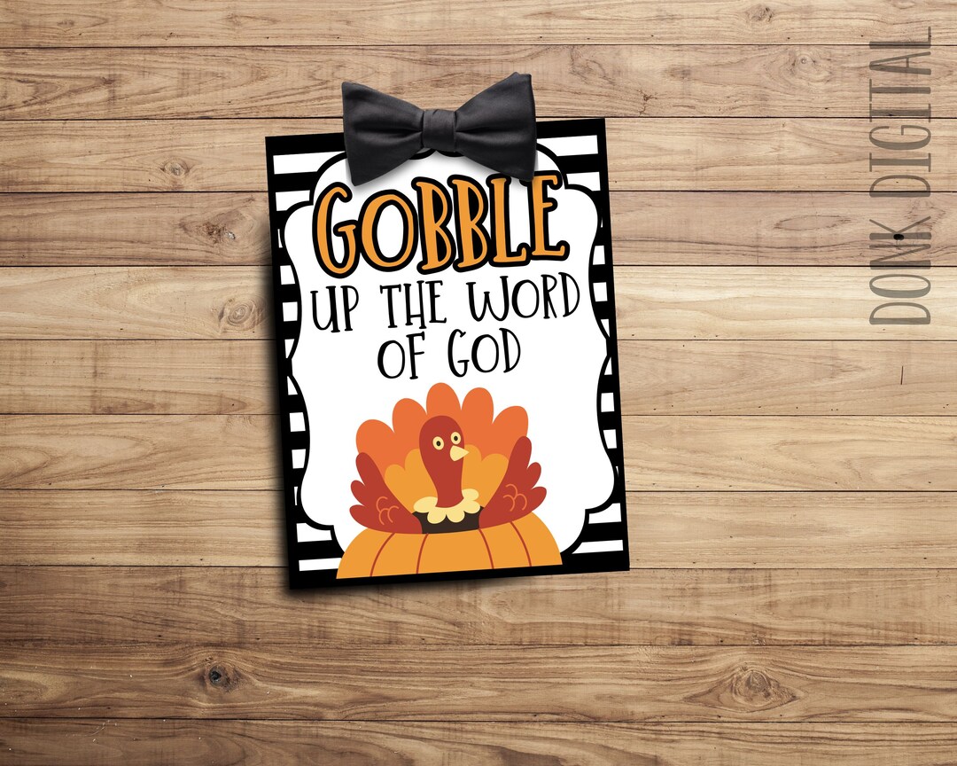 Thanksgiving Church Treat Tag: Gobble up the Word of God (PDF) - Etsy