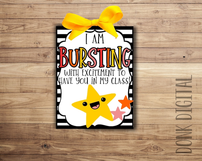 Starburst Student Gift Tag: Teacher Printable (PDF) - Etsy