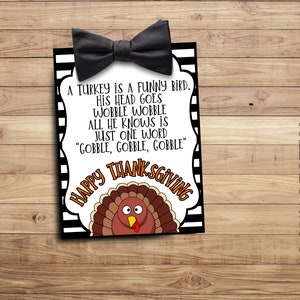 Turkey Poem- Fall Tag- Thanksgiving- Fall Treat- Thanksgiving Favor ...