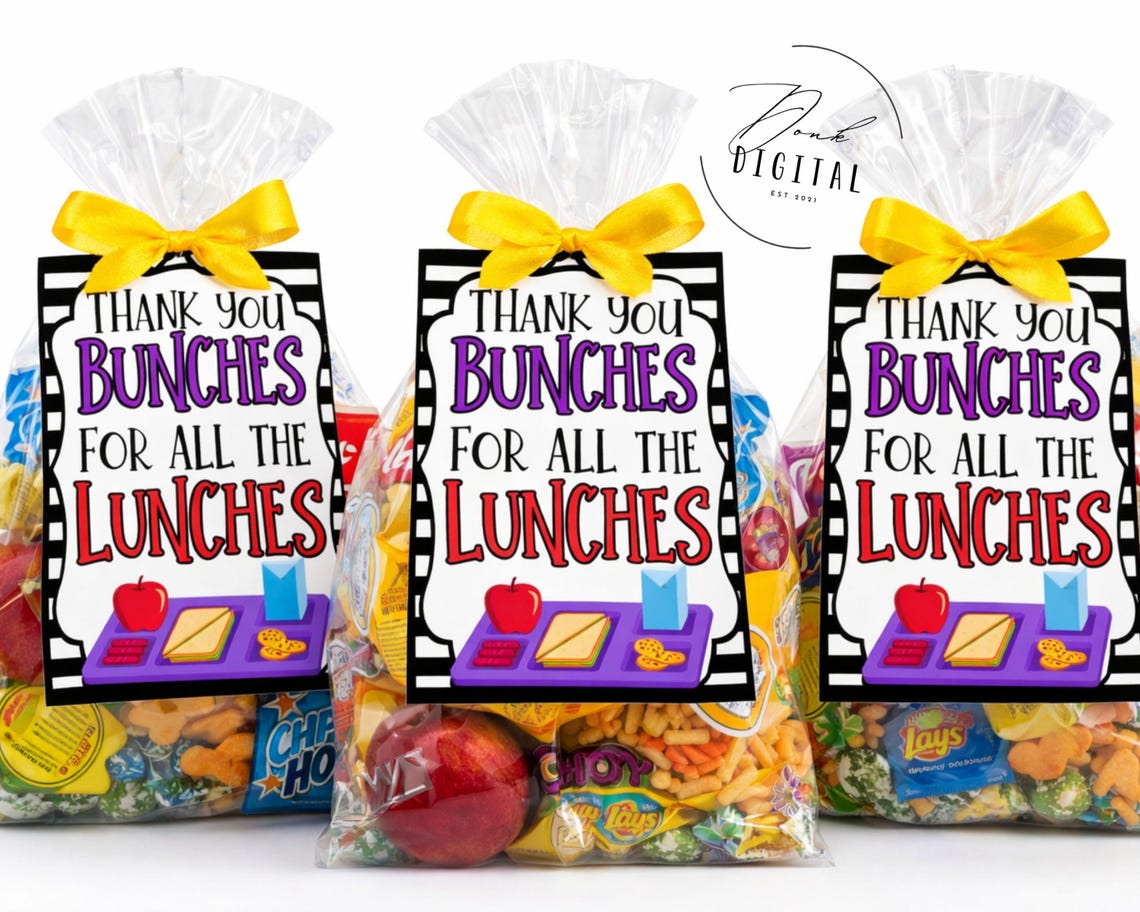 Lunch Staff Appreciation Gift Tags: Printable (PDF) - Etsy