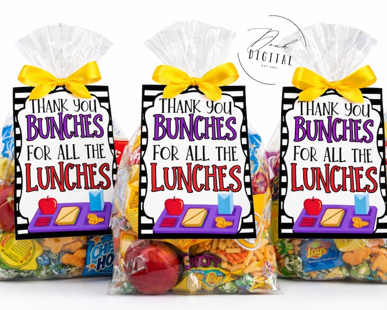 Lunch Staff Appreciation Gift Tags: Printable (PDF) - Etsy