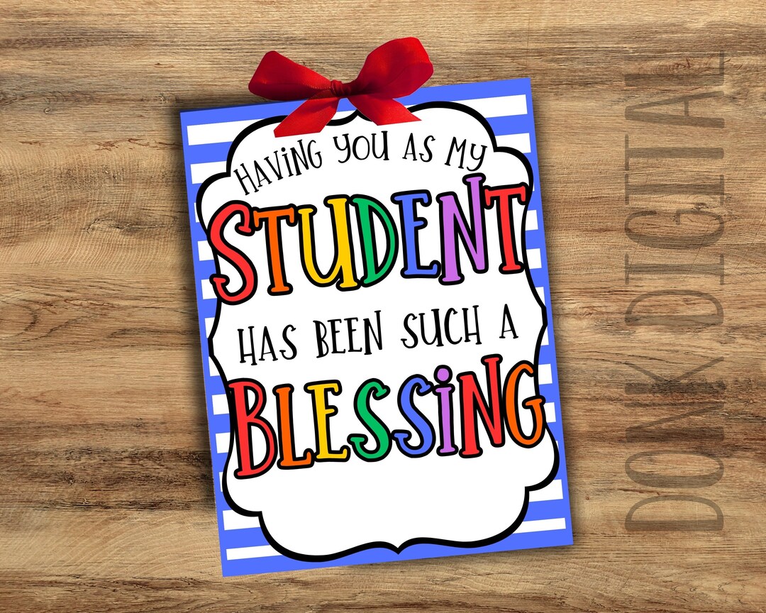 Student Gift Tag Printable: Teacher Thank You (PDF) - Etsy