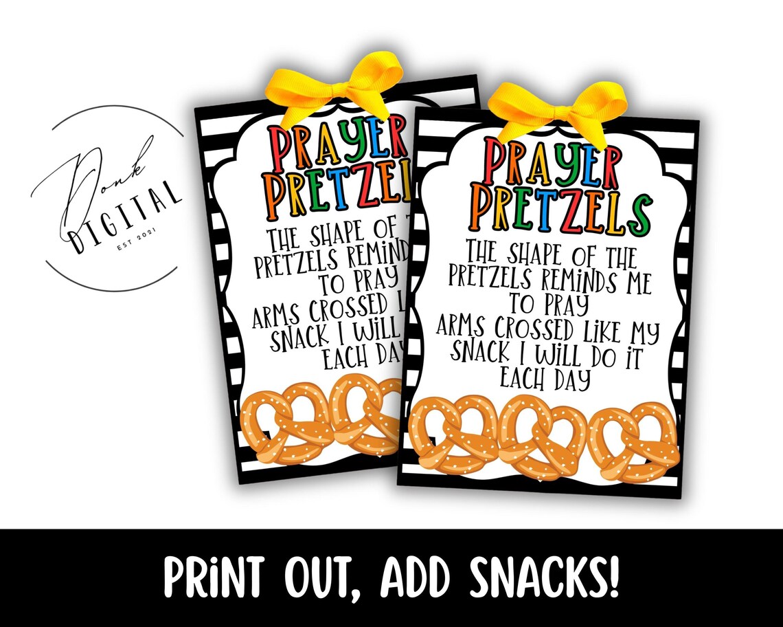 Prayer Pretzels Tags: Printable (PDF) - Etsy