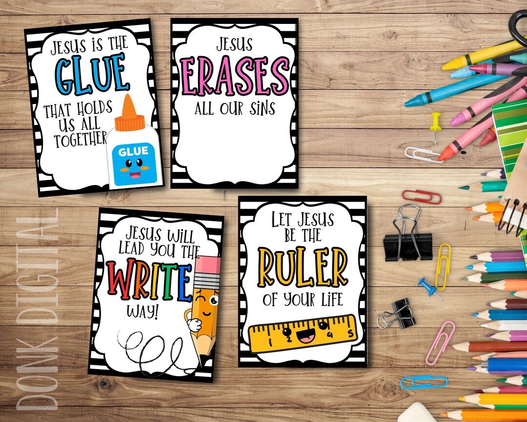 Christian School Supply Tags: Faith-based Puns (PDF Download) - Etsy