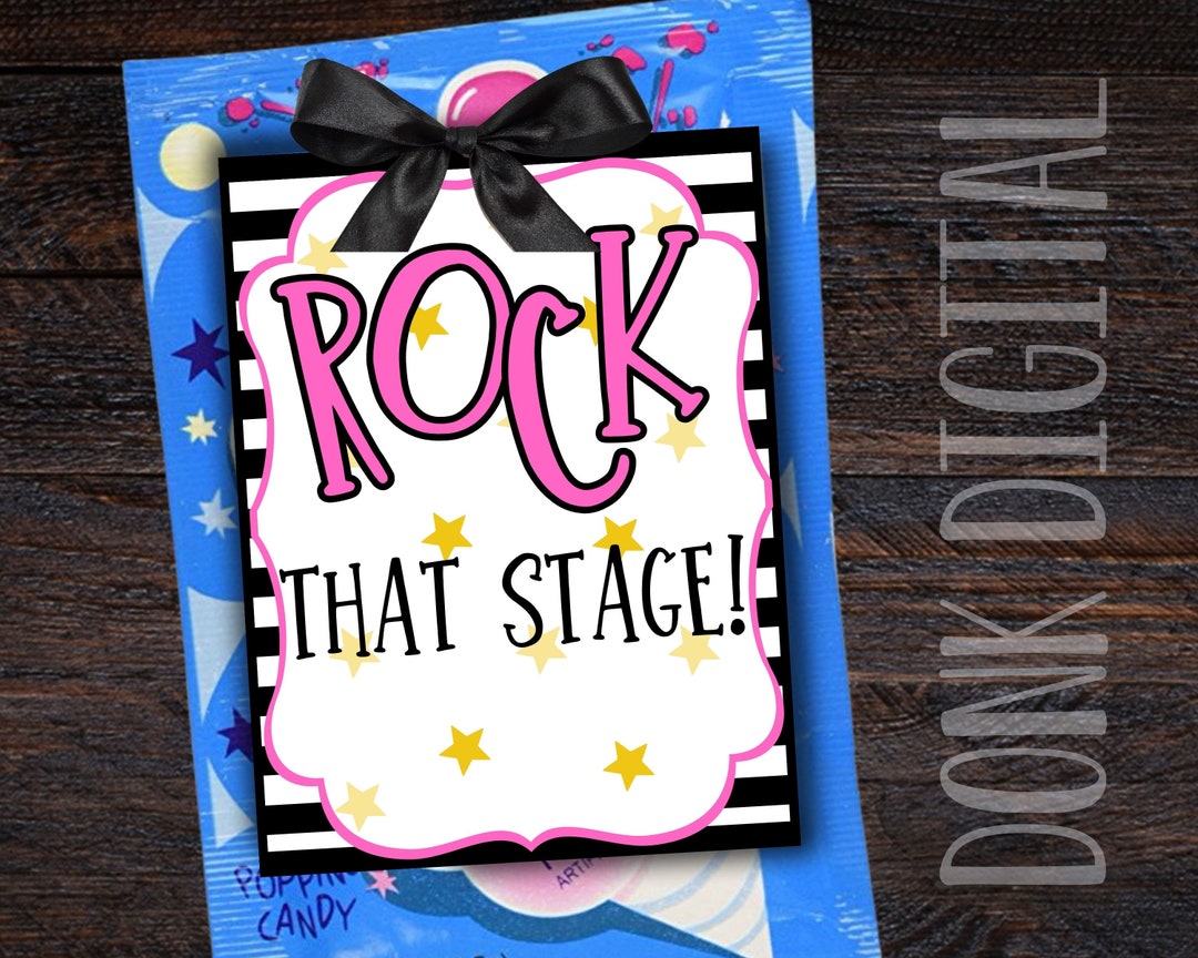 ROCK That Stage- Good Luck Favor Tags- PDF File Instant Download - Team ...