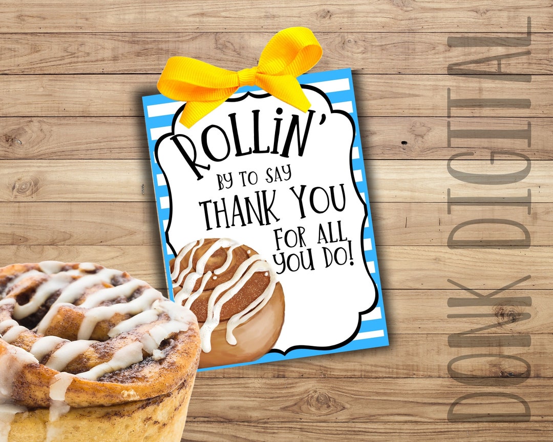 Cinnamon Roll Thank You Tag: Employee/teacher Appreciation (PDF) - Etsy