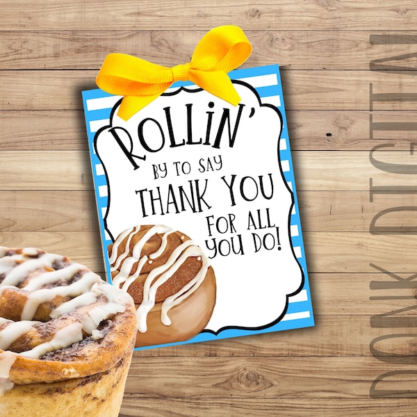 Cinnamon Roll Thank You Tag - Etsy