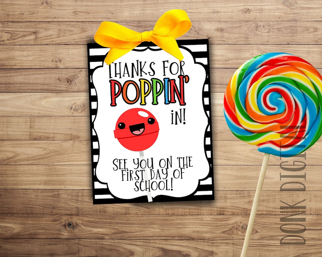 Thanks for POPPIN in -student Gift - Classroom Gift - Teacher Printable ...