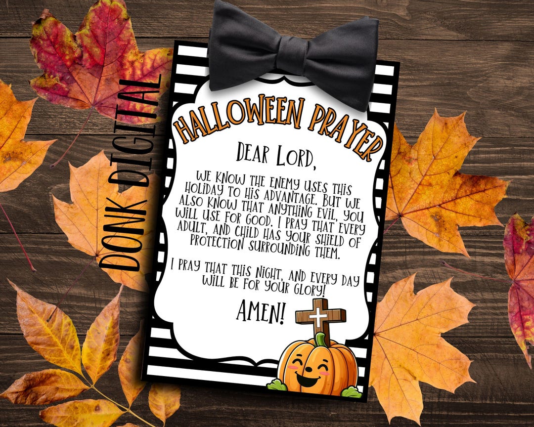 Halloween Prayer Handout: Church Treats, Religious Fall Tag (PDF) - Etsy