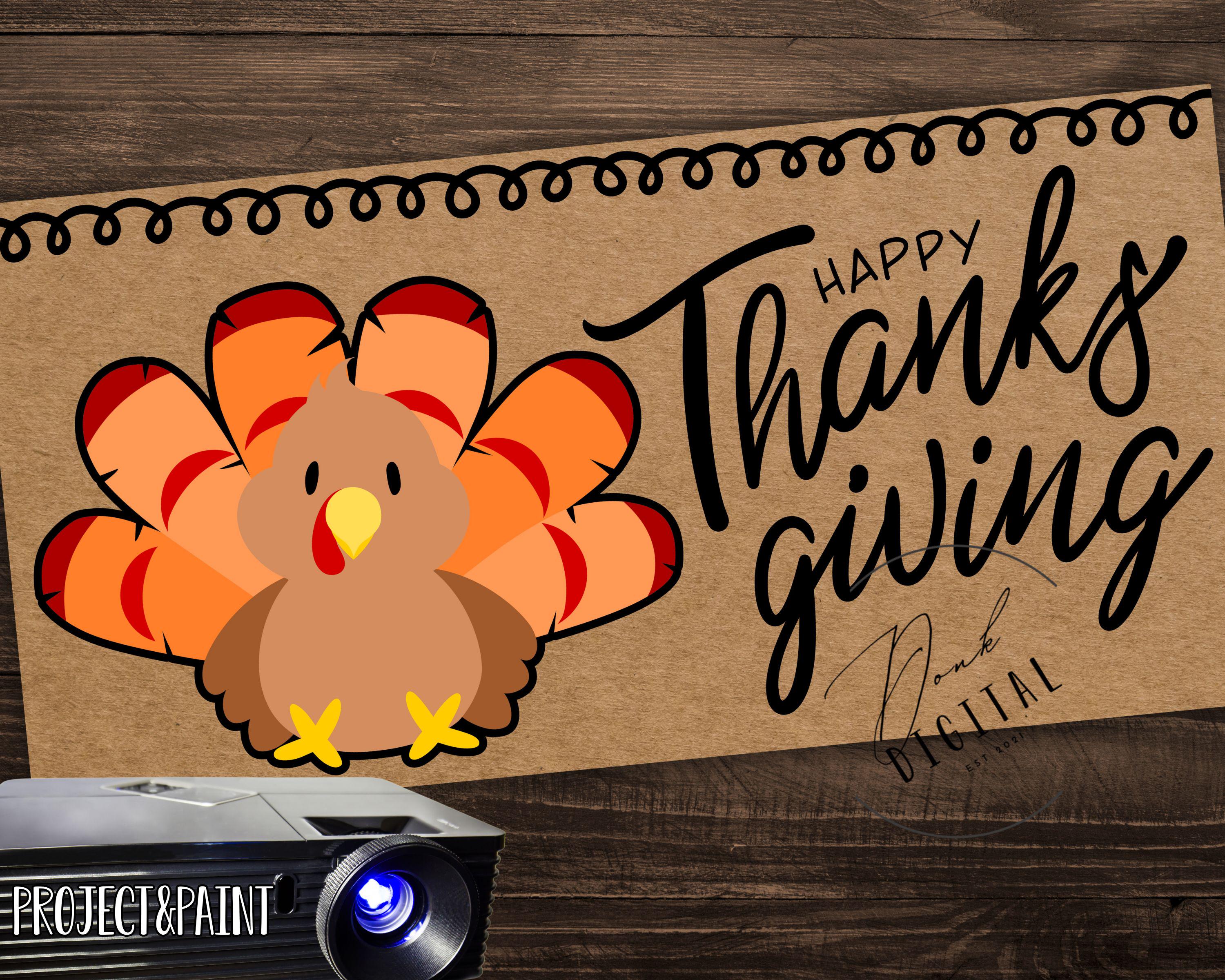 DIY Thanksgiving Banner Template: Paint Your Own Turkey Decor (PDF ...