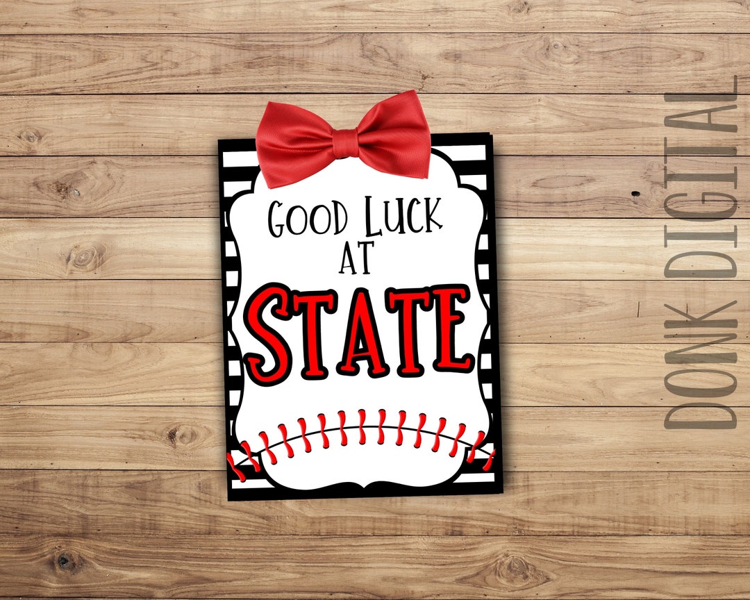 Good Luck at State- Baseball Tag- Softball Tag- Softball Favors- Team ...