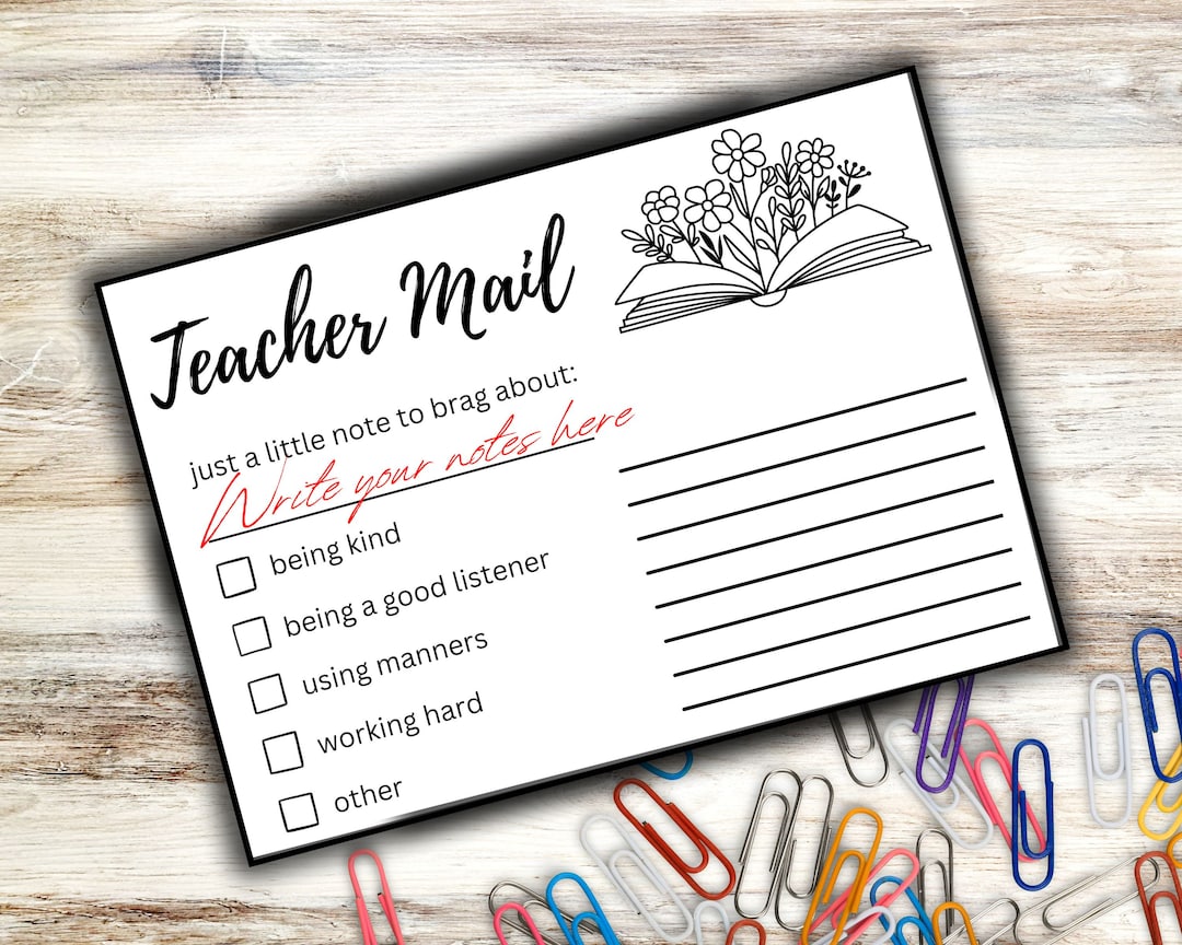Spring Teacher Mail Printable - Teacher Mail Instant Download - Teacher ...
